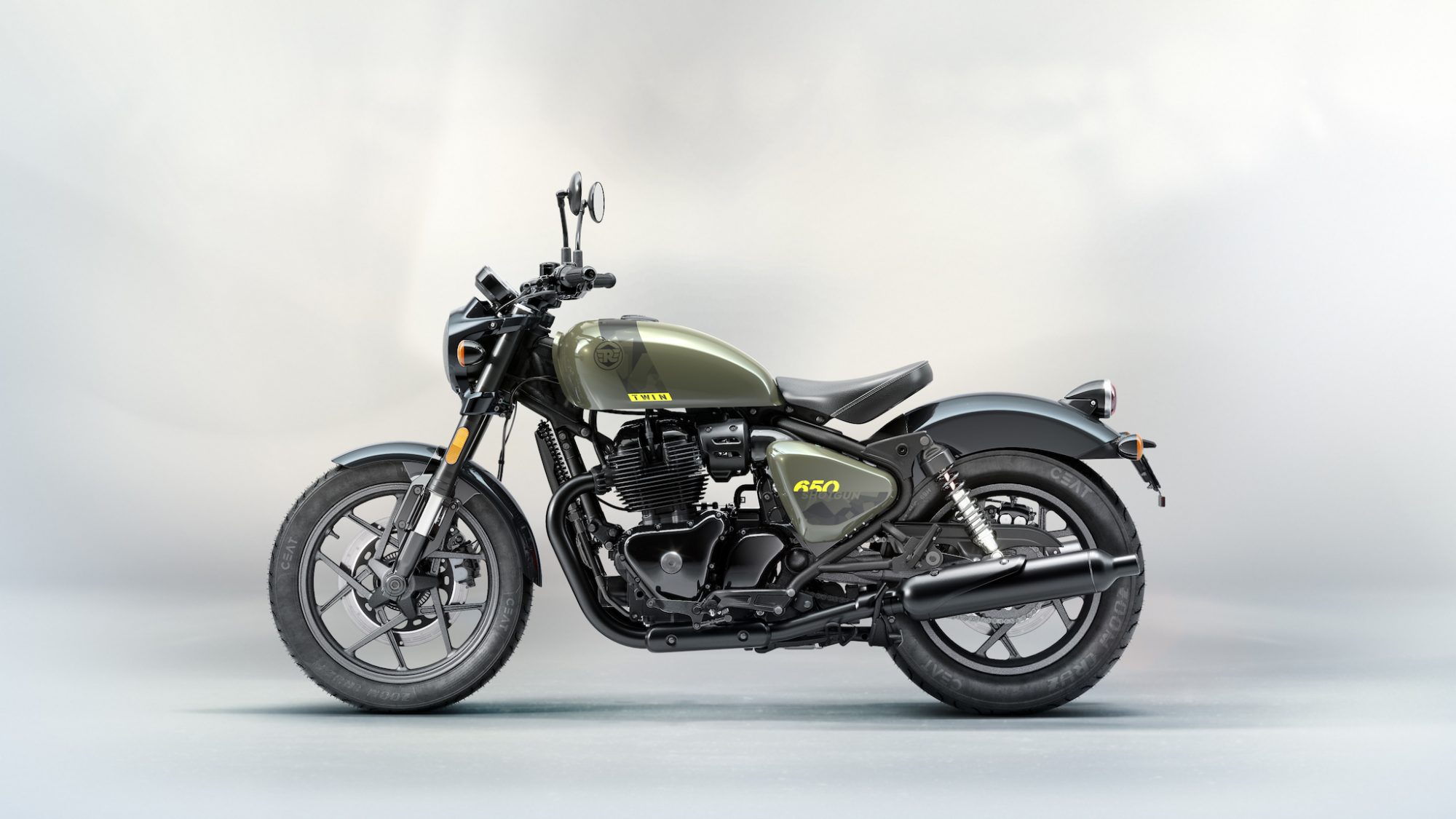Royal_Enfield_Shotgun 650_Green-Drill_stu3_actumoto - Actu Moto